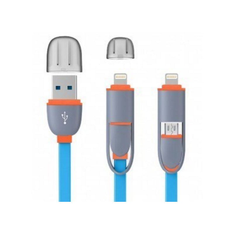 Cable with converter compatible with lightning (iphone) and micro USB ...